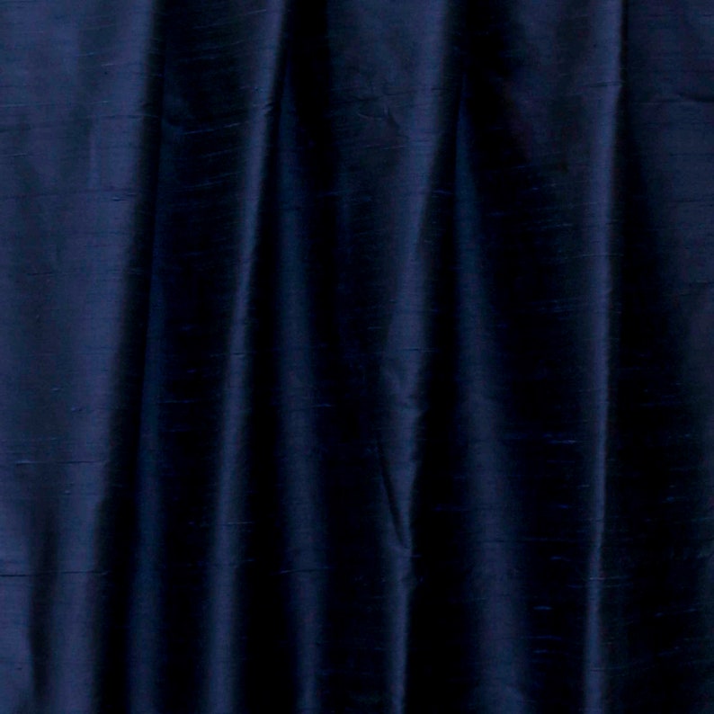 Navy Blue 100% Pure Silk Fabric by the Yard Pure Silk Fabric - Etsy