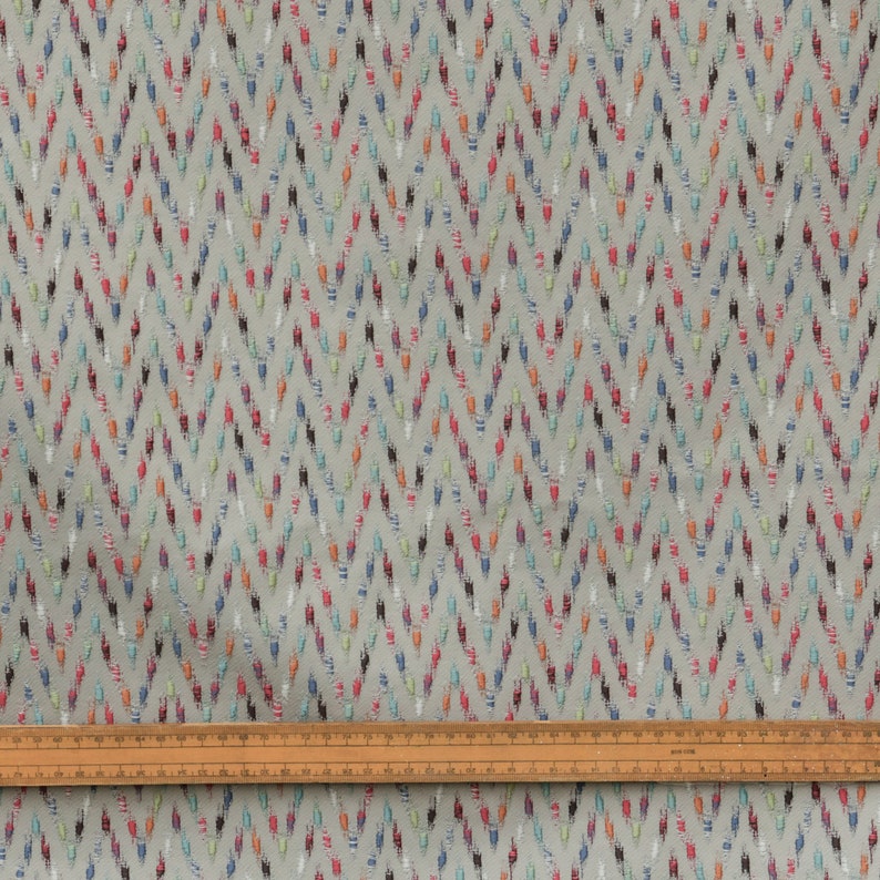 Colorful Chevron Embroidery Fabric by the Yardjacquard | Etsy