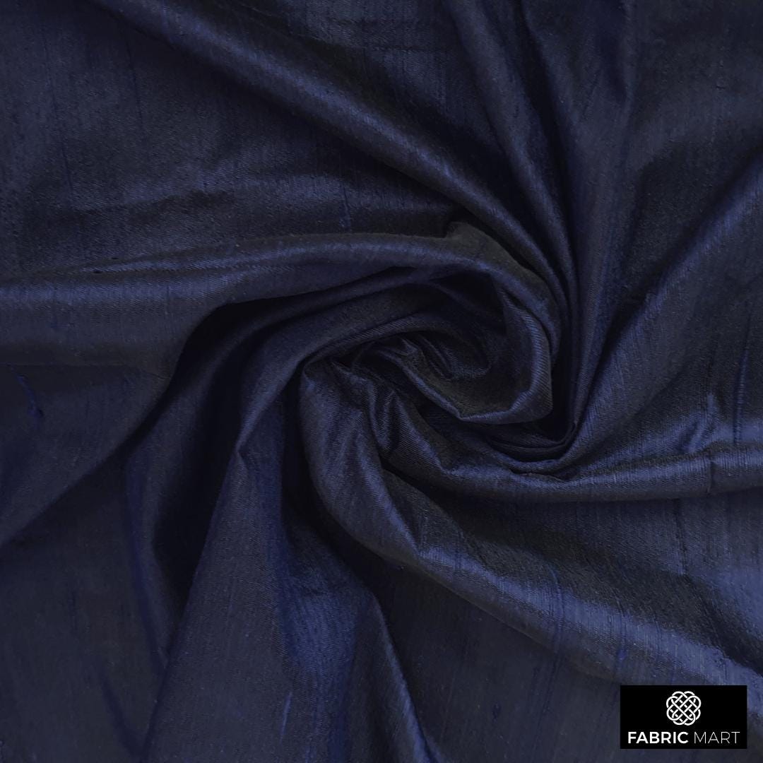 Navy Blue Silk Fabric by the Yard / Metre, 41 Inch Navy Blue Silk ...