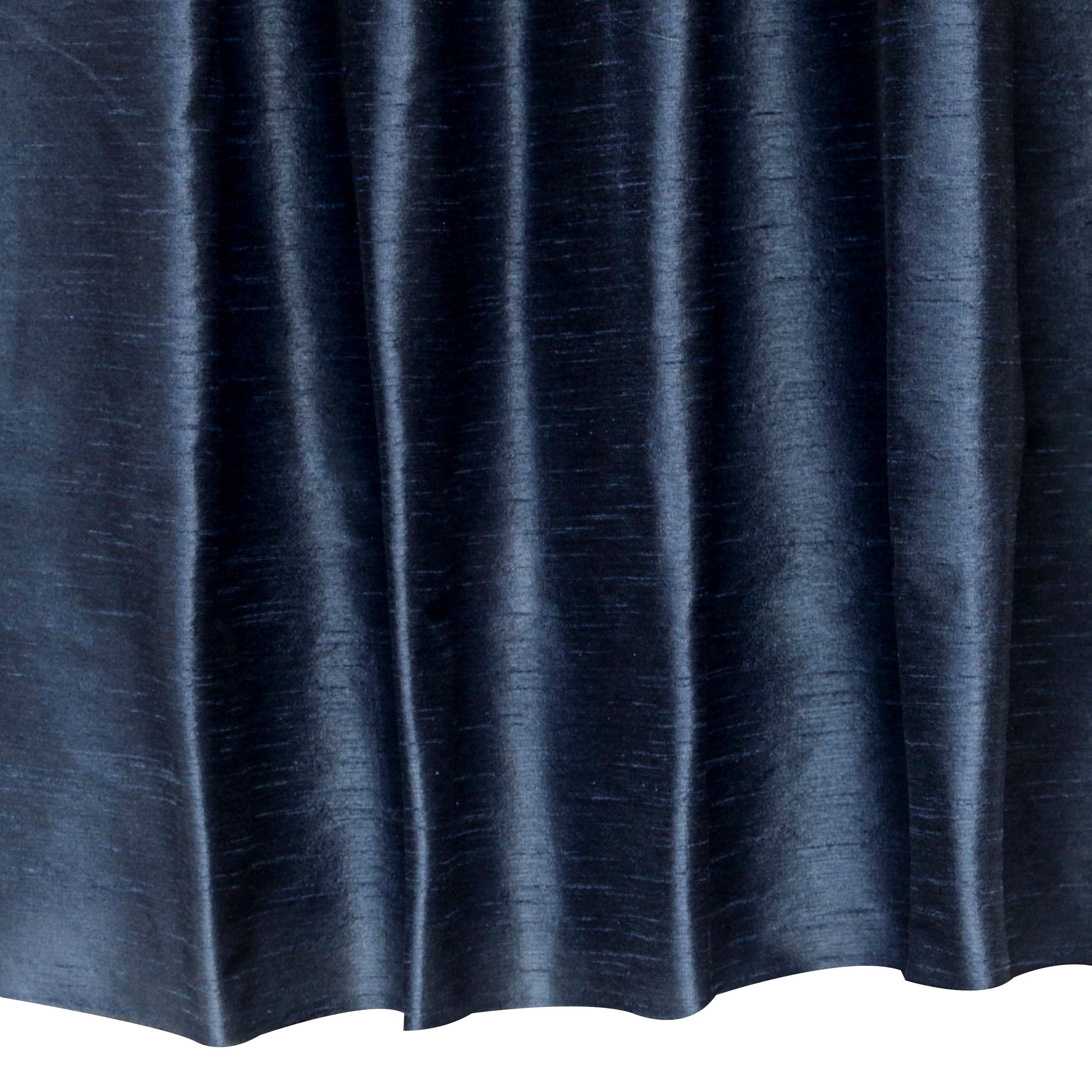Midnight Blue Art Silk Curtain Panels, Faux Silk Curtains (rod Pocket ...