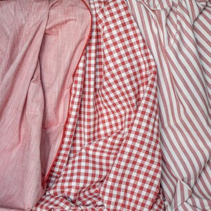 Red Gingham Checks Cotton Fabric by the Yard / Metre, Woven Upholstery ...
