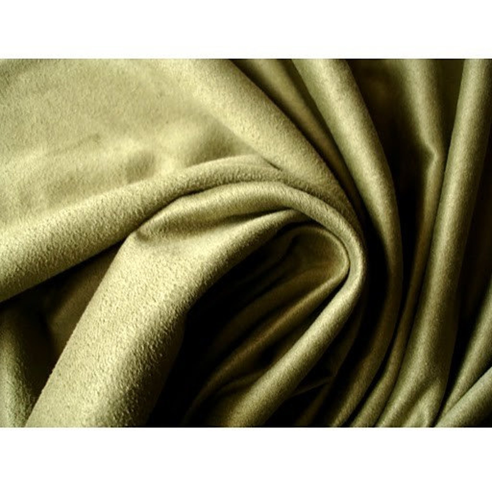 Olive Green Faux Suede Fabric By The Yard Fake Suede Fabric | Etsy