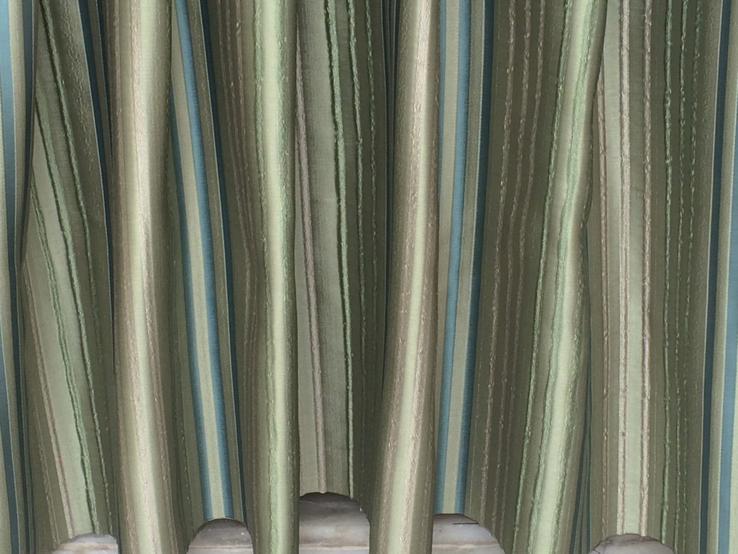 Green Stripes Curtain Fabric by the Yard Upholstery Fabric | Etsy