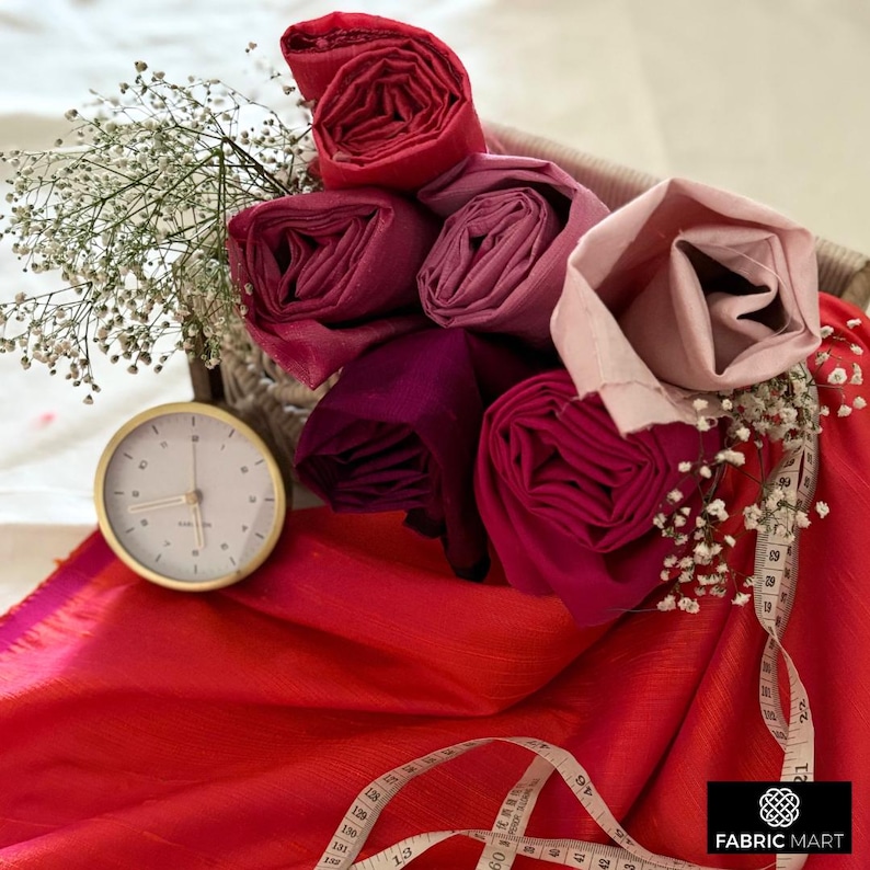 Dark Fuchsia Pink Silk Fabric by the Yard / Metre, 41 Inch Dark Fuchsia ...
