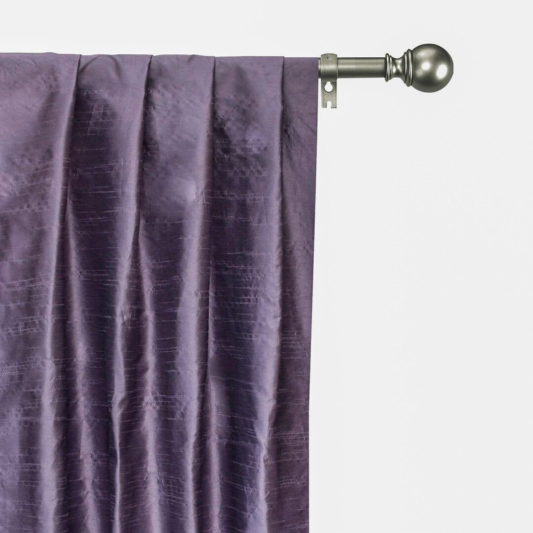 Dull Violet Art Silk Curtain Panels, Faux Silk Curtains (rod Pocket ...