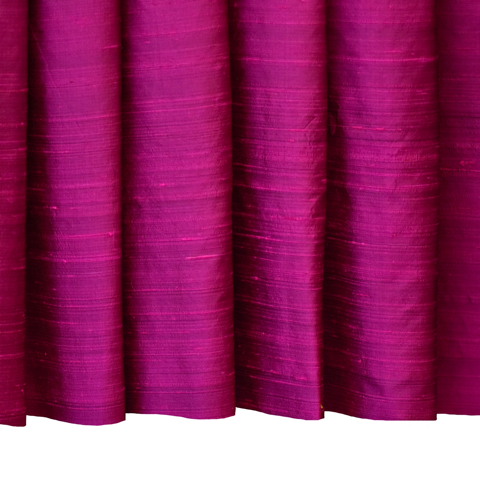 Dark Fuchsia Pink Silk Dupioni Curtain Panels rod Pocket - Etsy