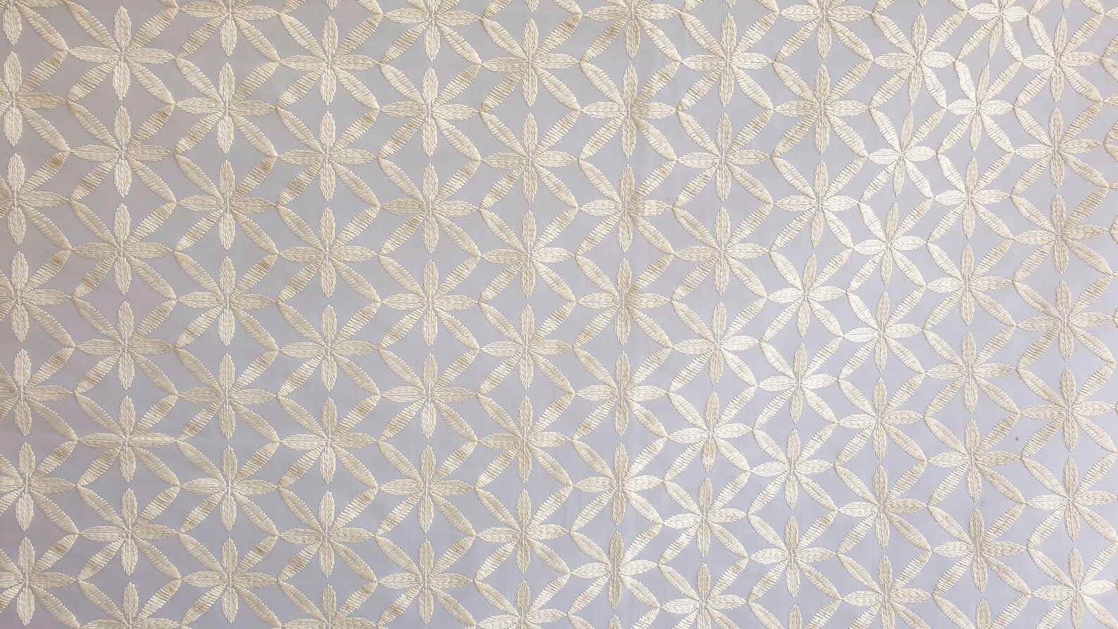 Cream Flowers Sheer Curtain Fabric by the Yard / Metre, Sheer Curtain ...
