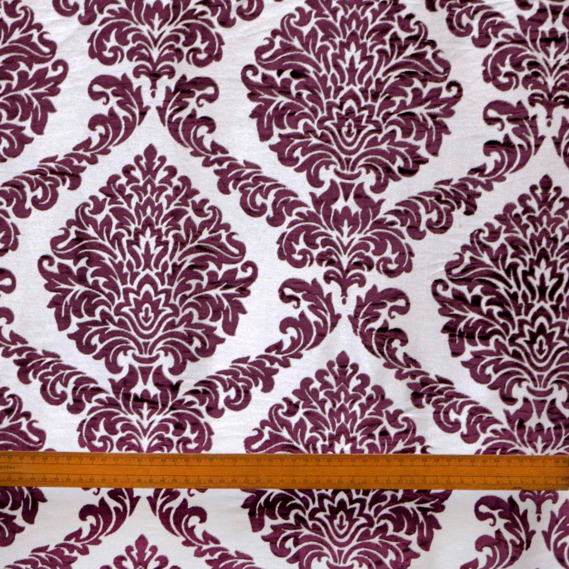 Purple Damask Burntout Velvet Fabric by the Yard Burntout - Etsy