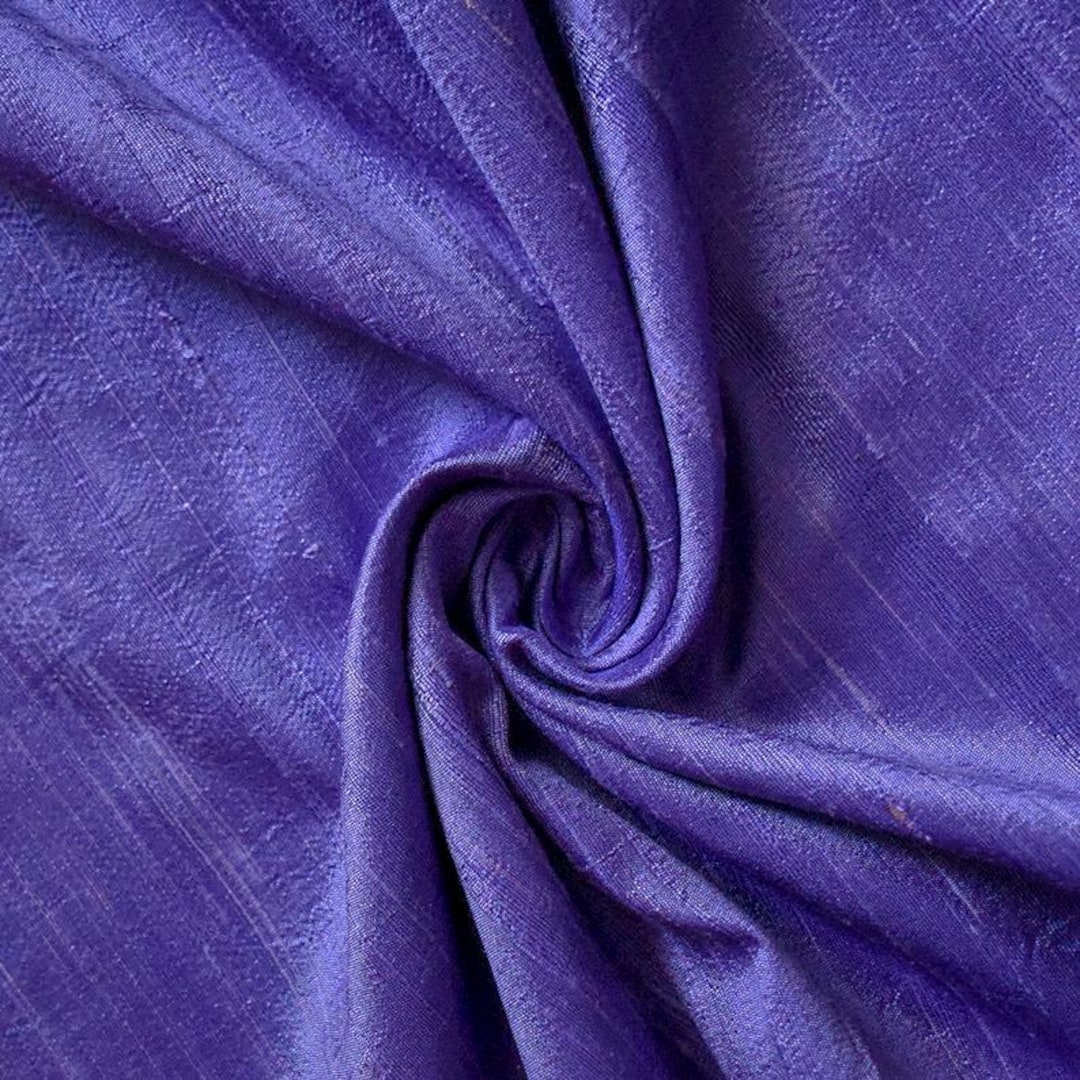 Dark Periwinkle Silk Fabric by the Yard / Metre, 41 Inch Purple Blue ...