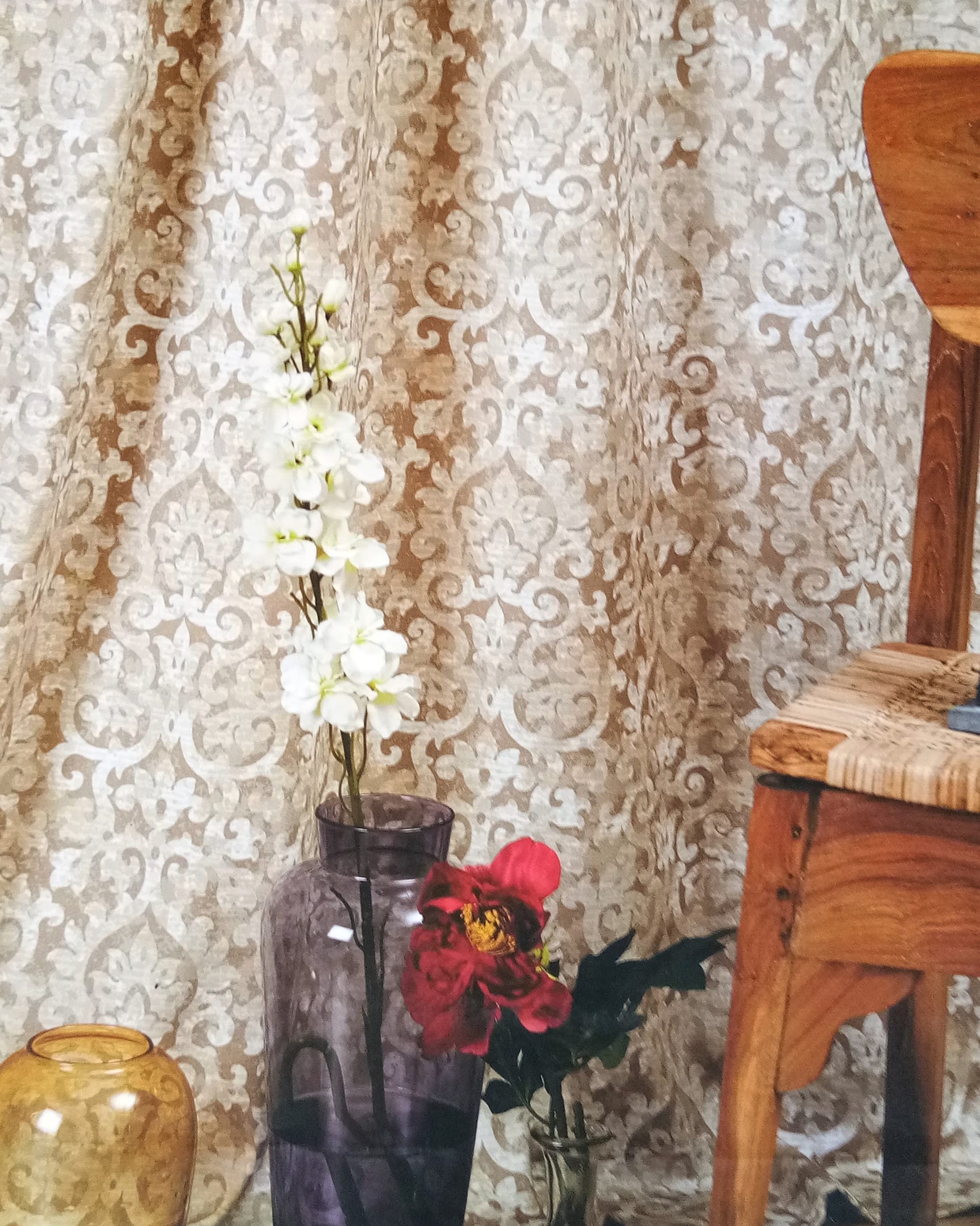 Königliche grau Damast Vorhangstoff Meterware Gardinen Stoff | Etsy