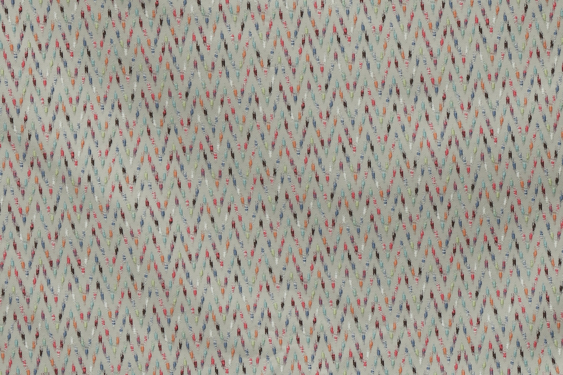 Colorful Chevron Embroidery Fabric By The YardJacquard | Etsy