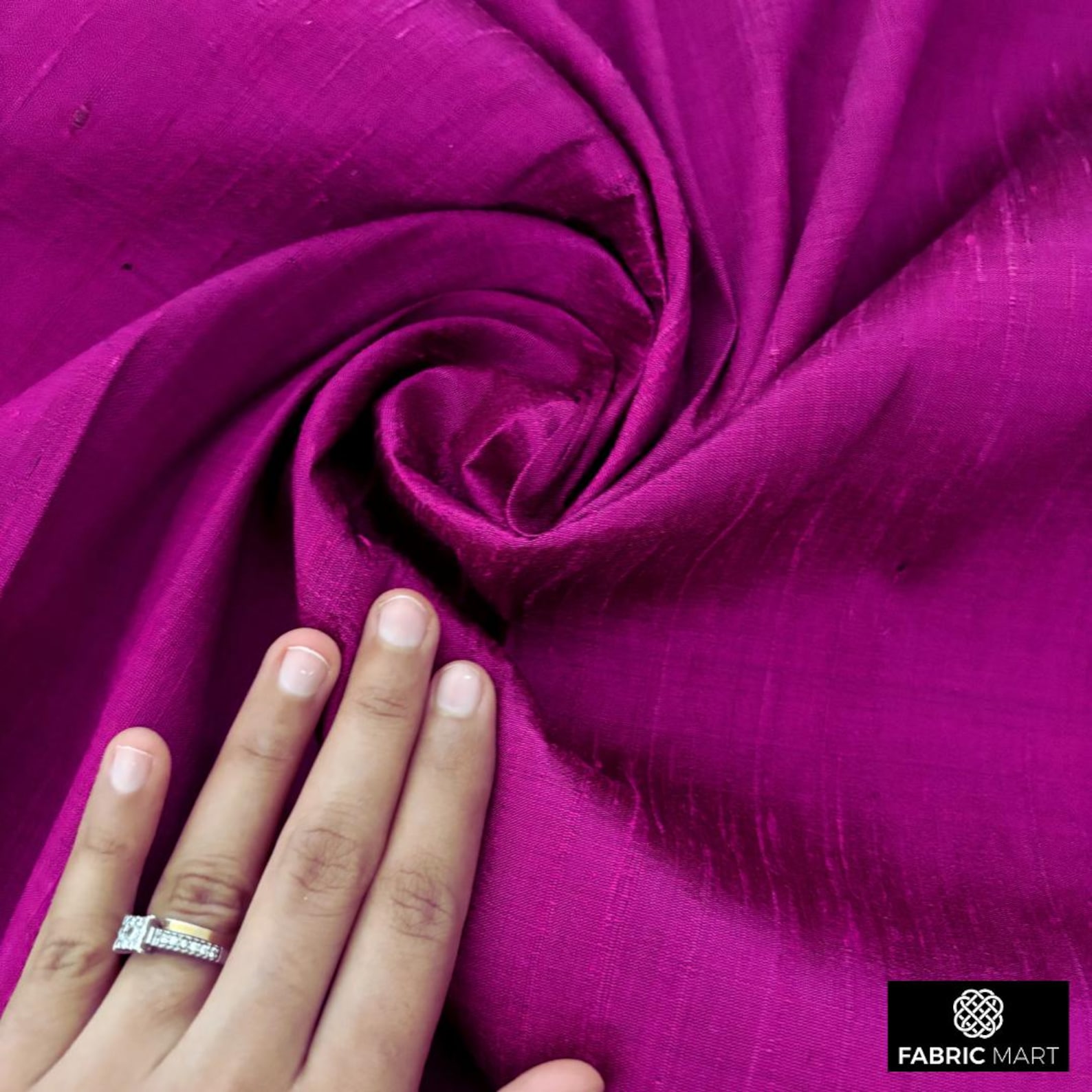 Dark Fuchsia Pink 100% Pure Silk Fabric by the Yard / Metre, 41 Inch ...