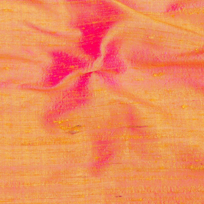 Pink and Yellow Silk Fabric by the Yard Silk Fabric Silk | Etsy