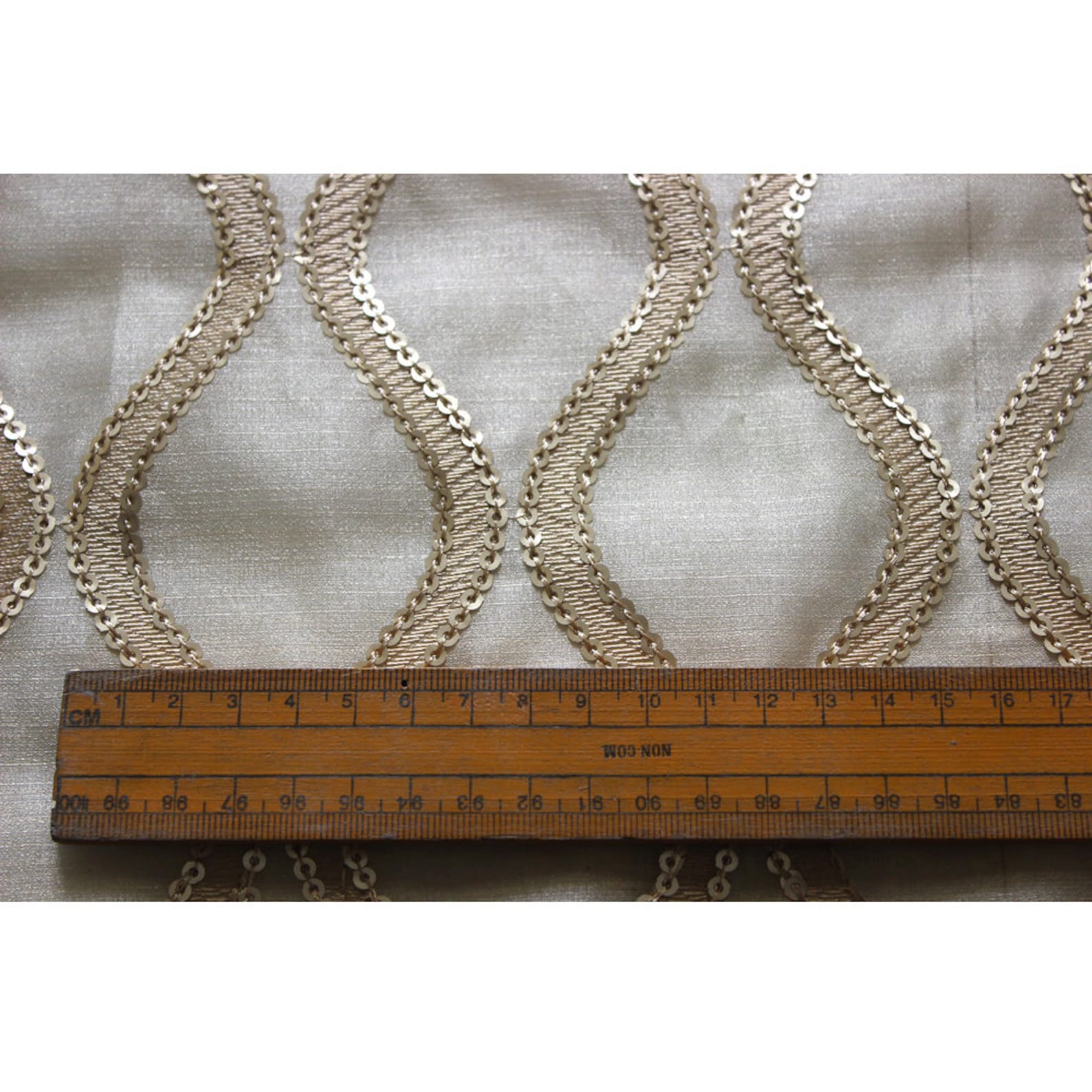 Sequins Scallop Stitch Embroidery Sheer Curtain Fabric Panels - Etsy