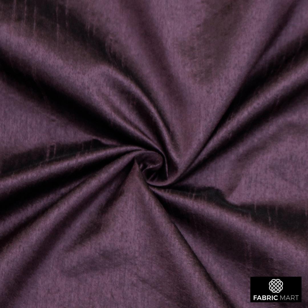 Dark Plum Art Silk Fabric by the Yard / Metre, Faux Silk Curtain Fabric ...