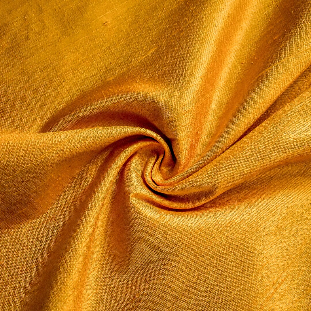 Golden Yellow Silk Fabric by the Yard / Metre, 41 Inch Golden Yellow ...
