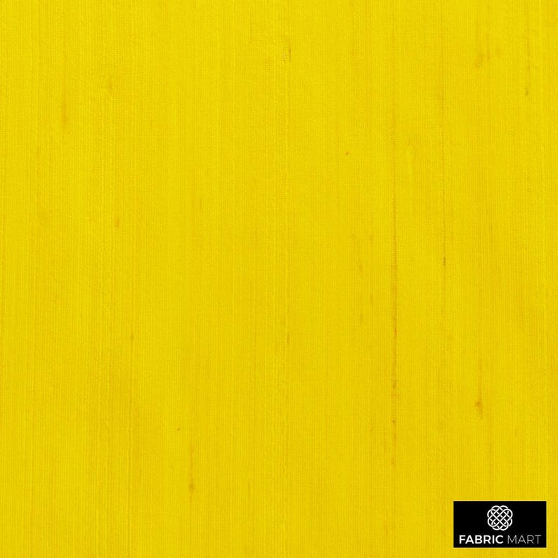 Bright Yellow Silk Fabric by the Yard / Metre, 41 Inch Bright Yellow ...