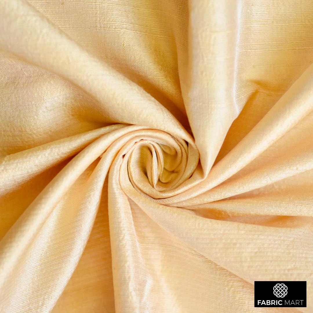 Light Gold Silk Fabric by the Yard / Metre, 41 Inch Light Gold Dupioni ...