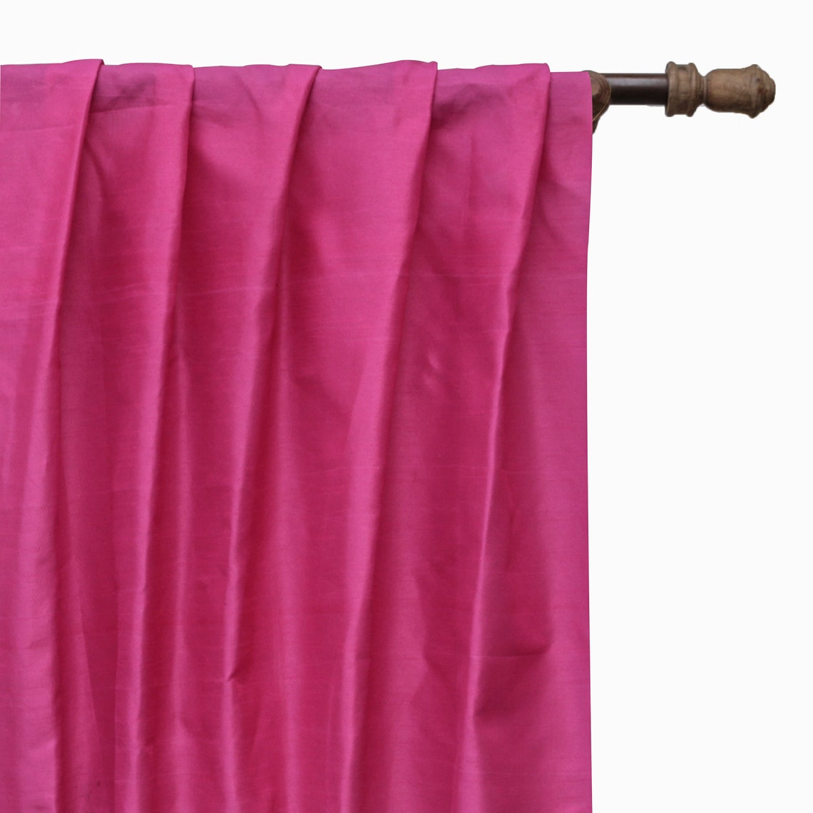 Fuchsia Pink Art Silk Fabric by the Yard Faux Silk Curtain | Etsy
