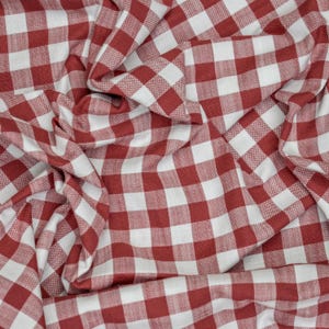 Red Gingham Checks Cotton Fabric by the Yard / Metre, Woven Upholstery ...
