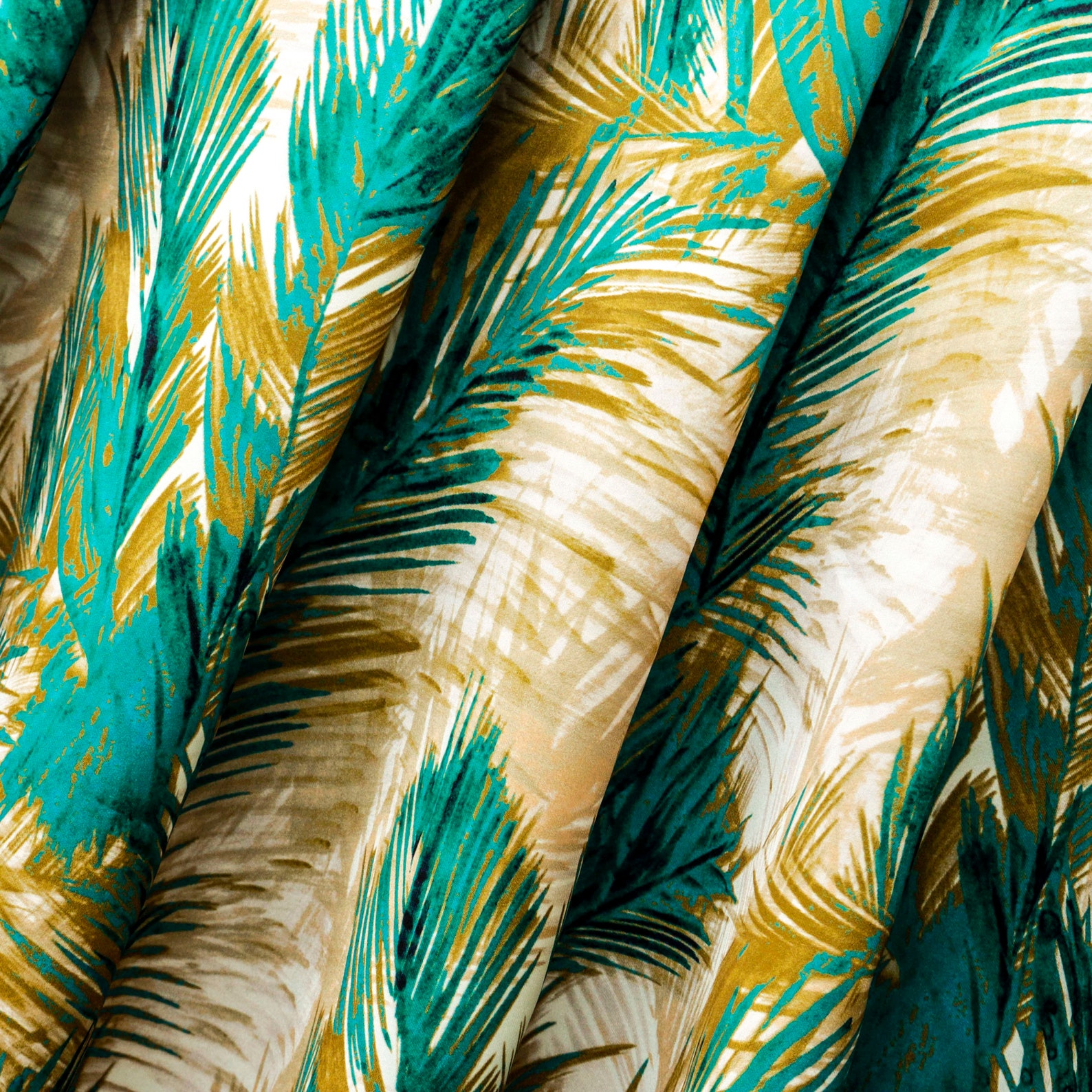 The Green Field Printed Satin Fabric by the Yard Printed - Etsy UK