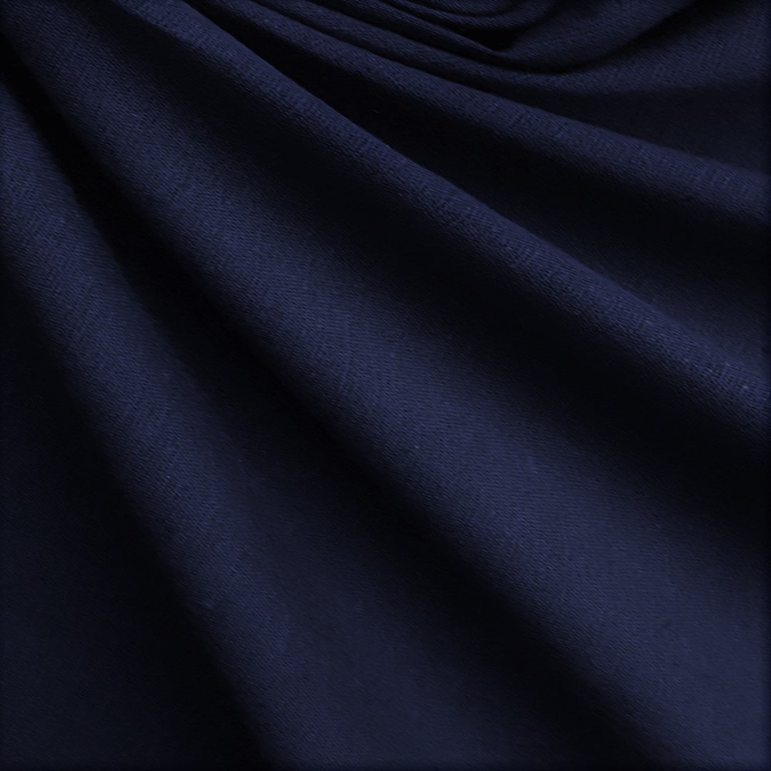 Navy Blue Cotton Linen Fabric by the Yard Decorative Linen - Etsy