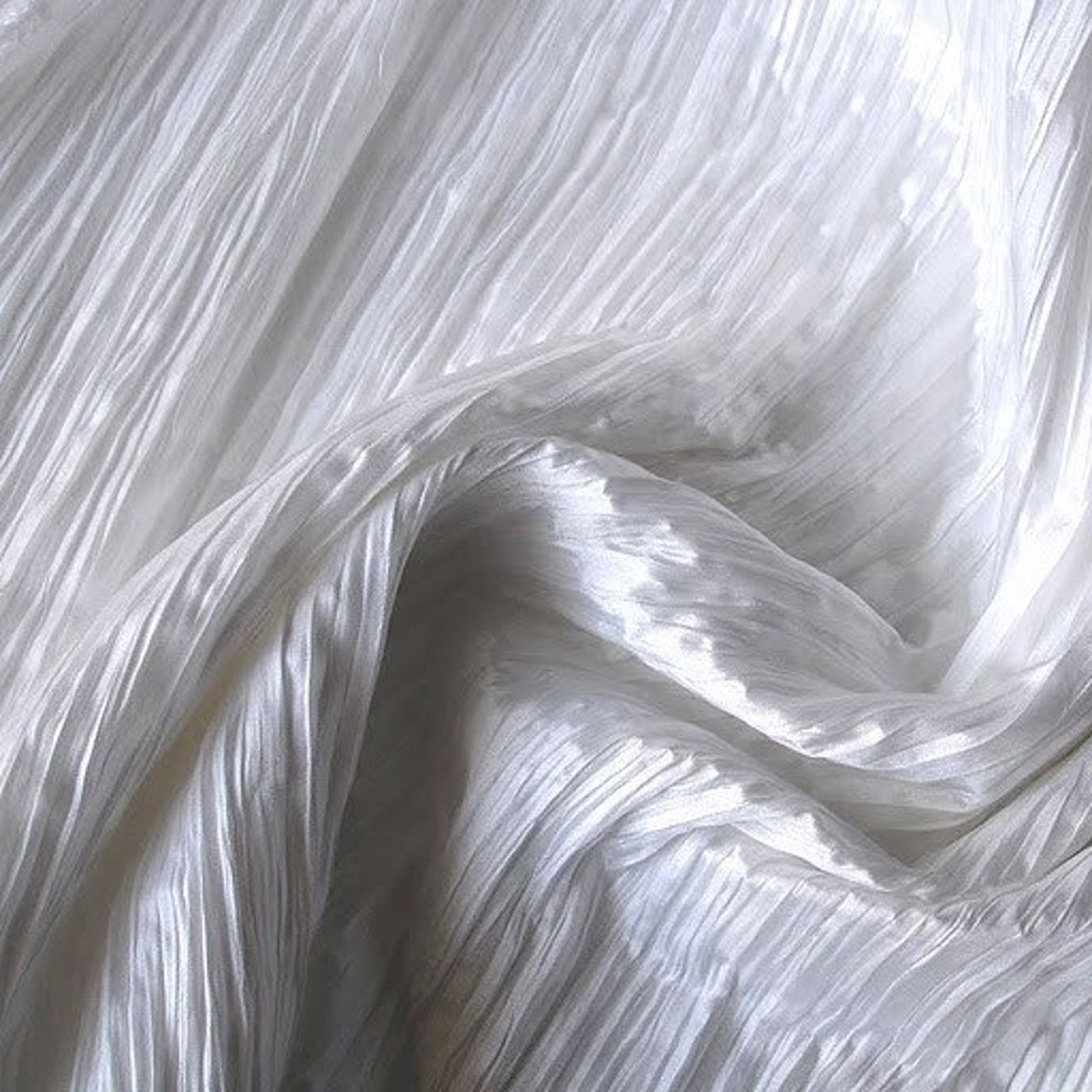 White Crushed Faux Silk Fabric by the Yard Faux Silk Curtain - Etsy
