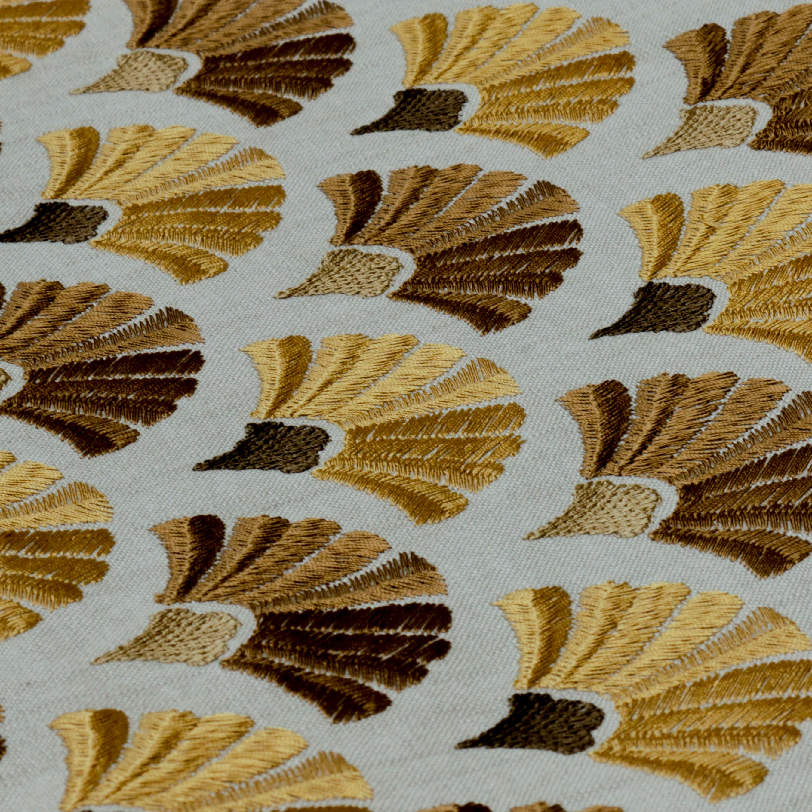 Golden And Bronze Flowers Fabric By The Yard Cotton | Etsy