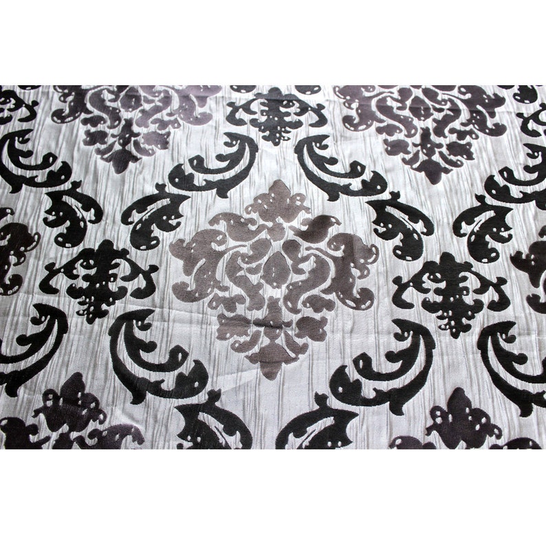 Dark Wine N Grey Damask Curtain Fabric Upholstery Fabric | Etsy