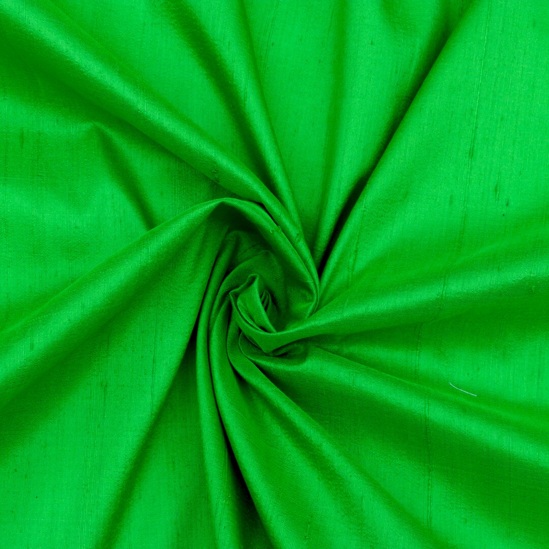 Grass Green Silk Fabric by the Yard, 41 Inch Grass Green Dupioni Silk ...