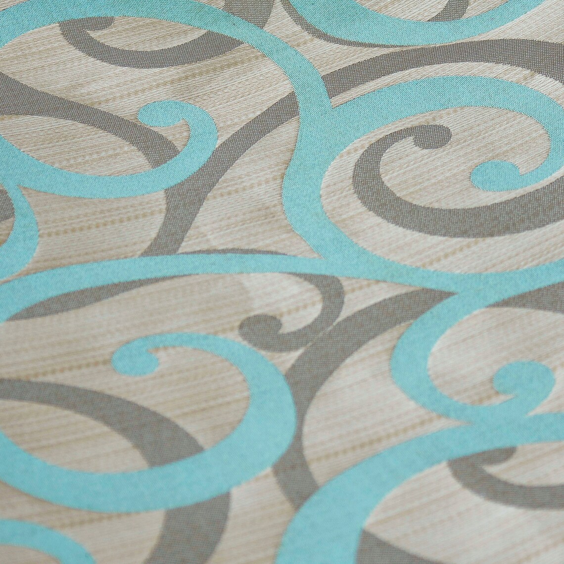 Aqua Scrolls Fabric by the Yard Jacquard Fabric Upholstery - Etsy