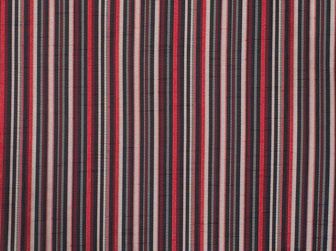 Broadway Red Stripes Fabric by the Yard / Metre, Upholstery Fabric ...