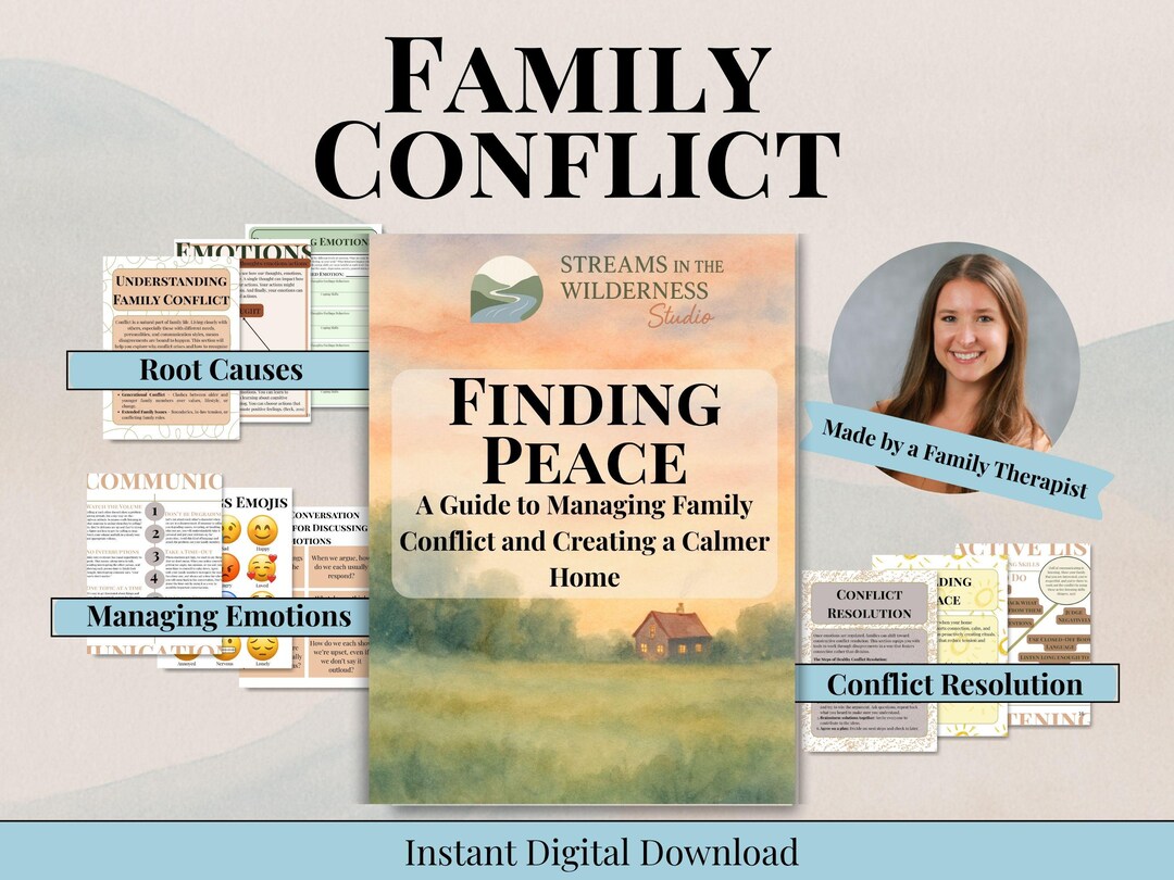 Family Conflict Resolution Workbook, Therapist-made for Calm ...