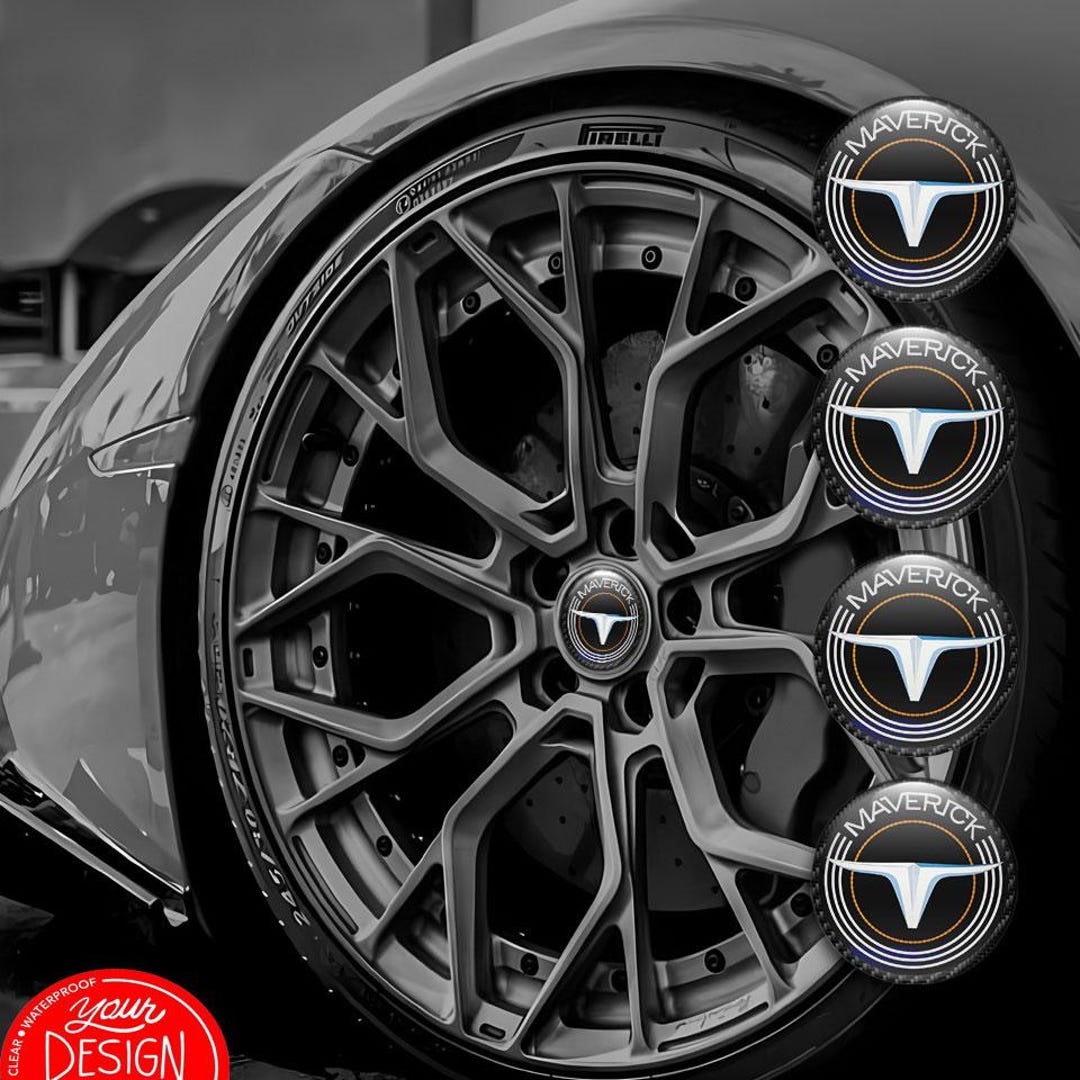Set 4pcs Maverick 3D Domed Wheel Emblem Silicone Rim Center Caps Logo ...