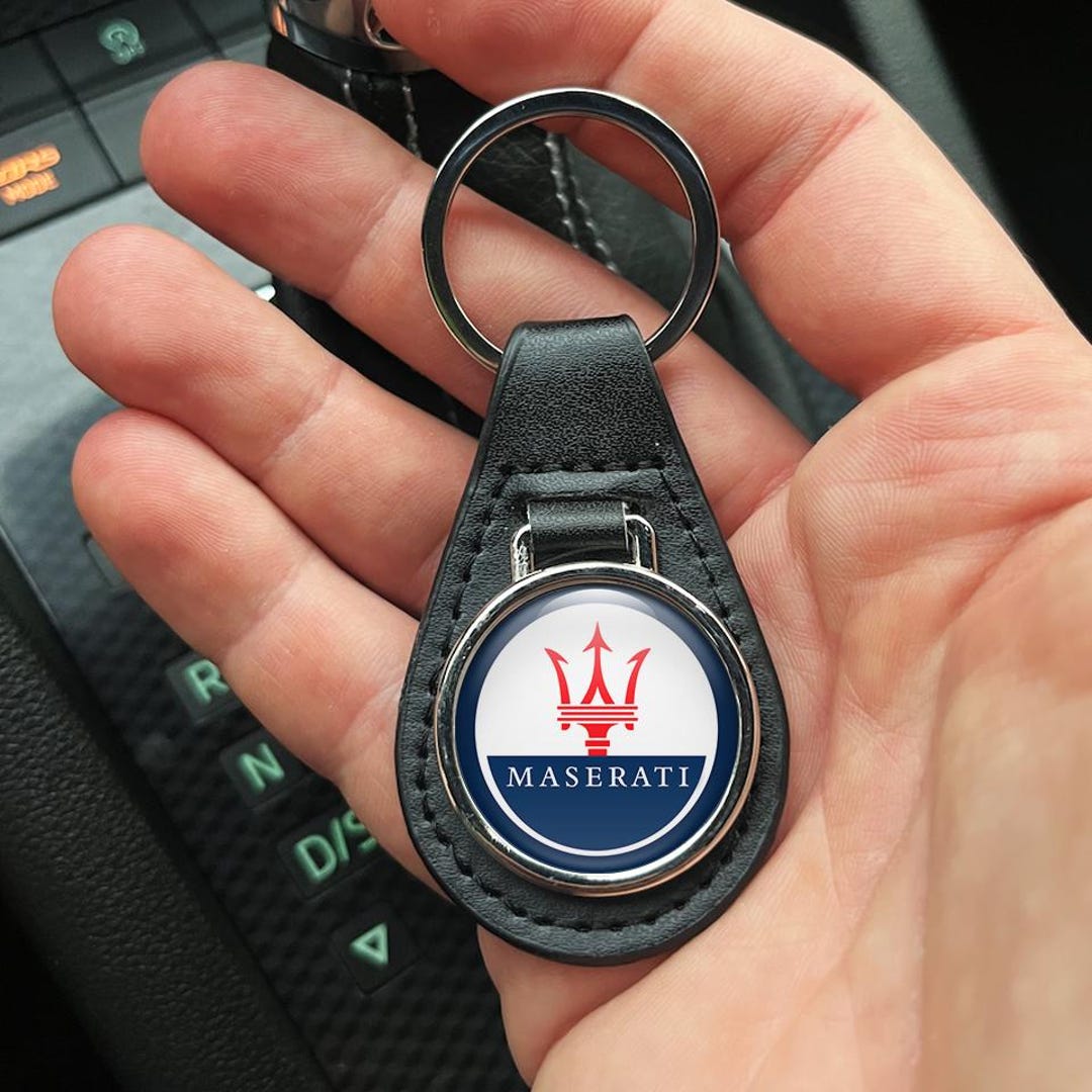 Maserati Luxury Custom Logo Leather Keychain Personalized Gift Keyring ...