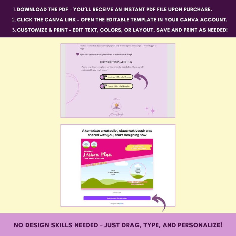 Editable Teacher Folder Labels – Canva Templates A4 | Portrait ...