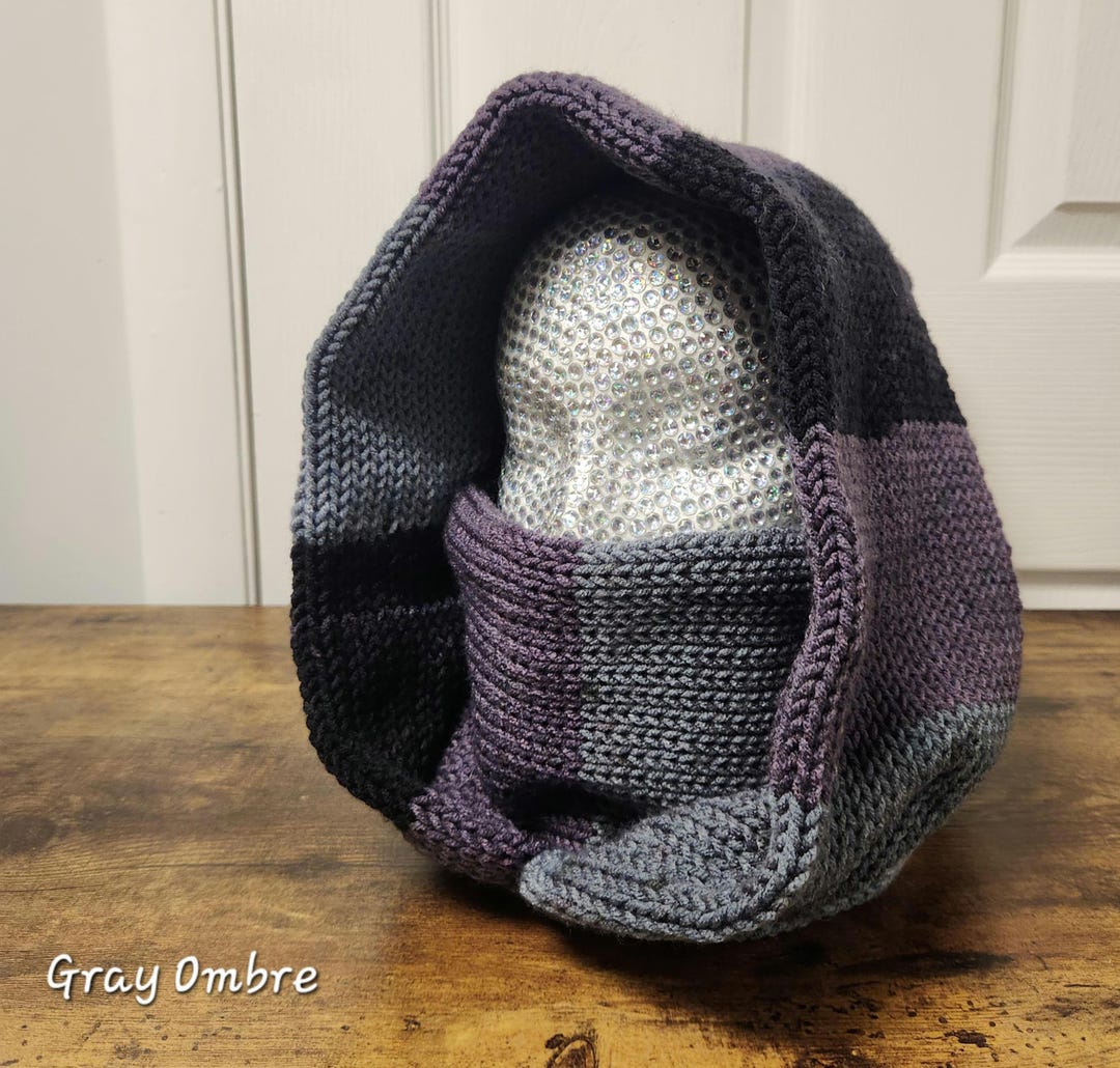 Knitted Hooded Cowl: 50+ Color Options, Adjustable, Scarf, Face Cover ...