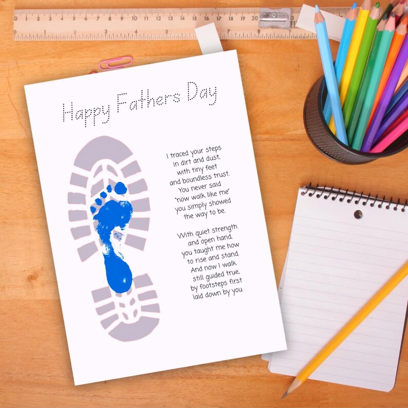 Father's Day Footprint Craft, Keepsake Craft, Baby Toddler Child Craft ...
