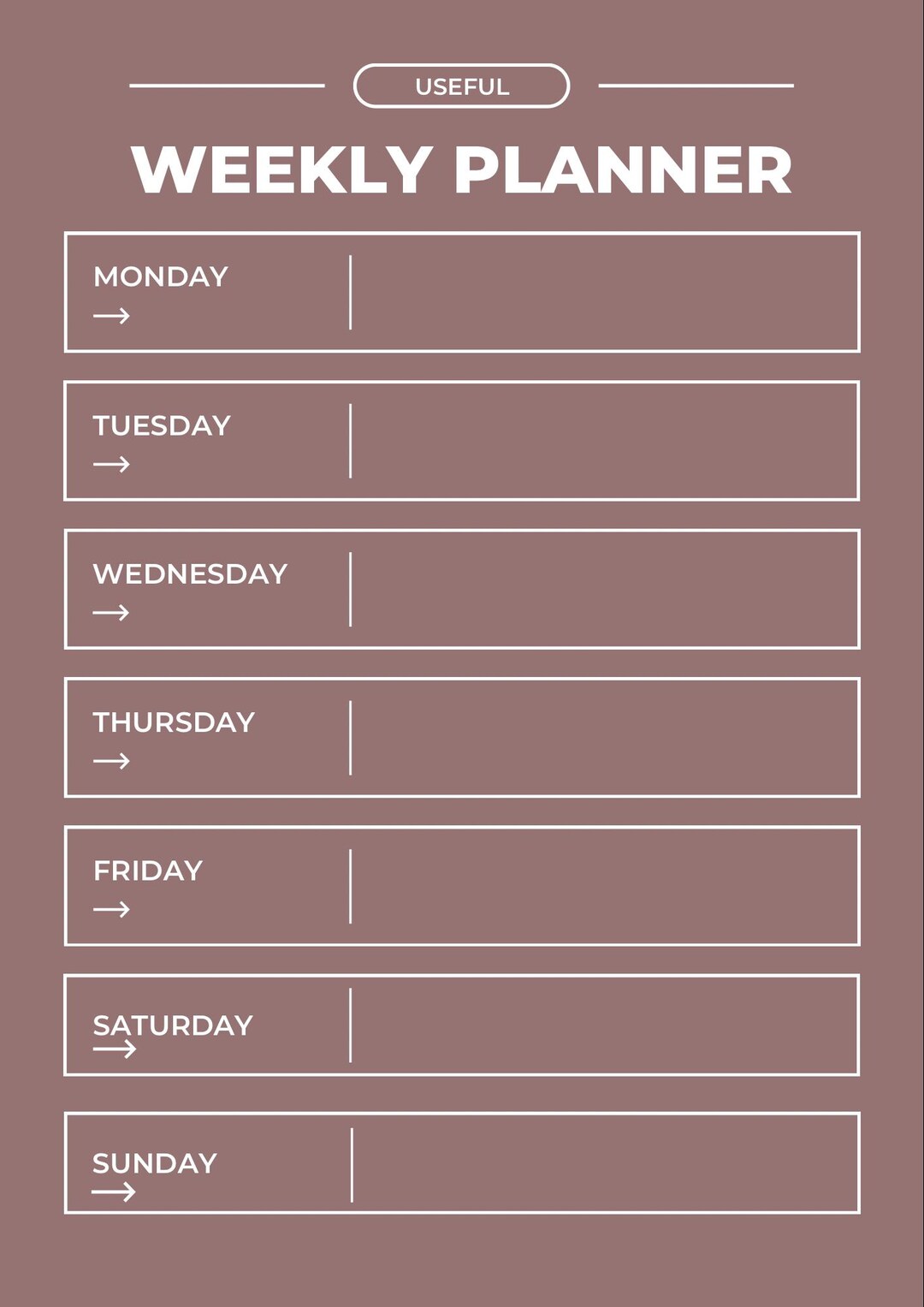Weekly Planner for Better Overview of the Week - Etsy