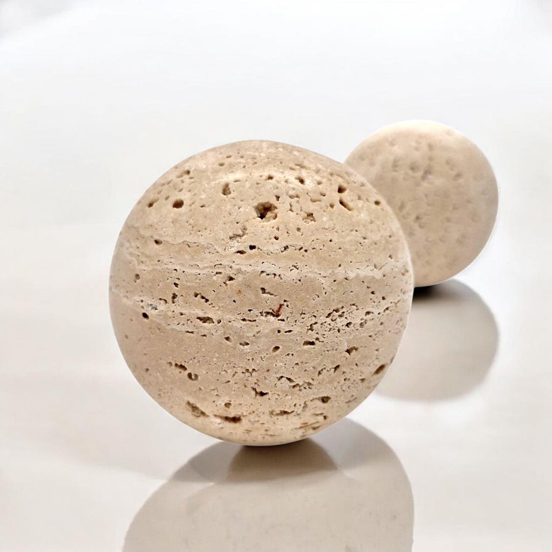 Natural Travertine Decorative Sphere Ornament With 8cm (3.2") Diameter ...