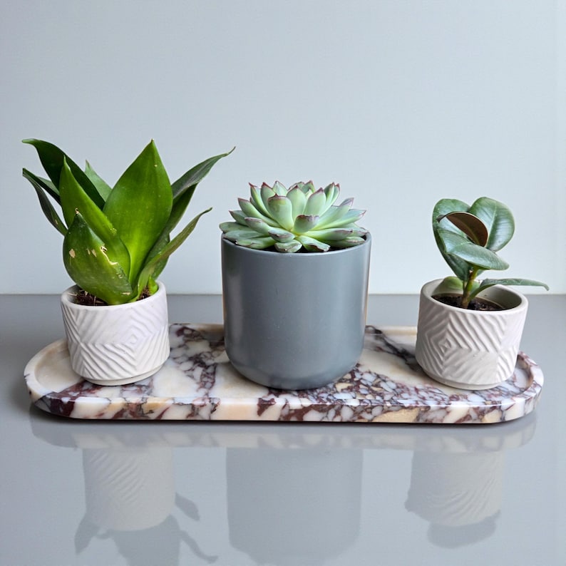 Large Sized Calacatta Viola Oval Window Ledge Tray | Genuine Marble - Etsy