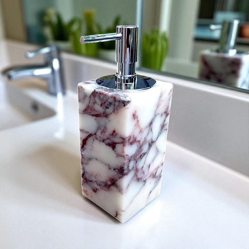 Calacatta Viola Natural Marble Hand Soap and Lotion Dispenser - Etsy