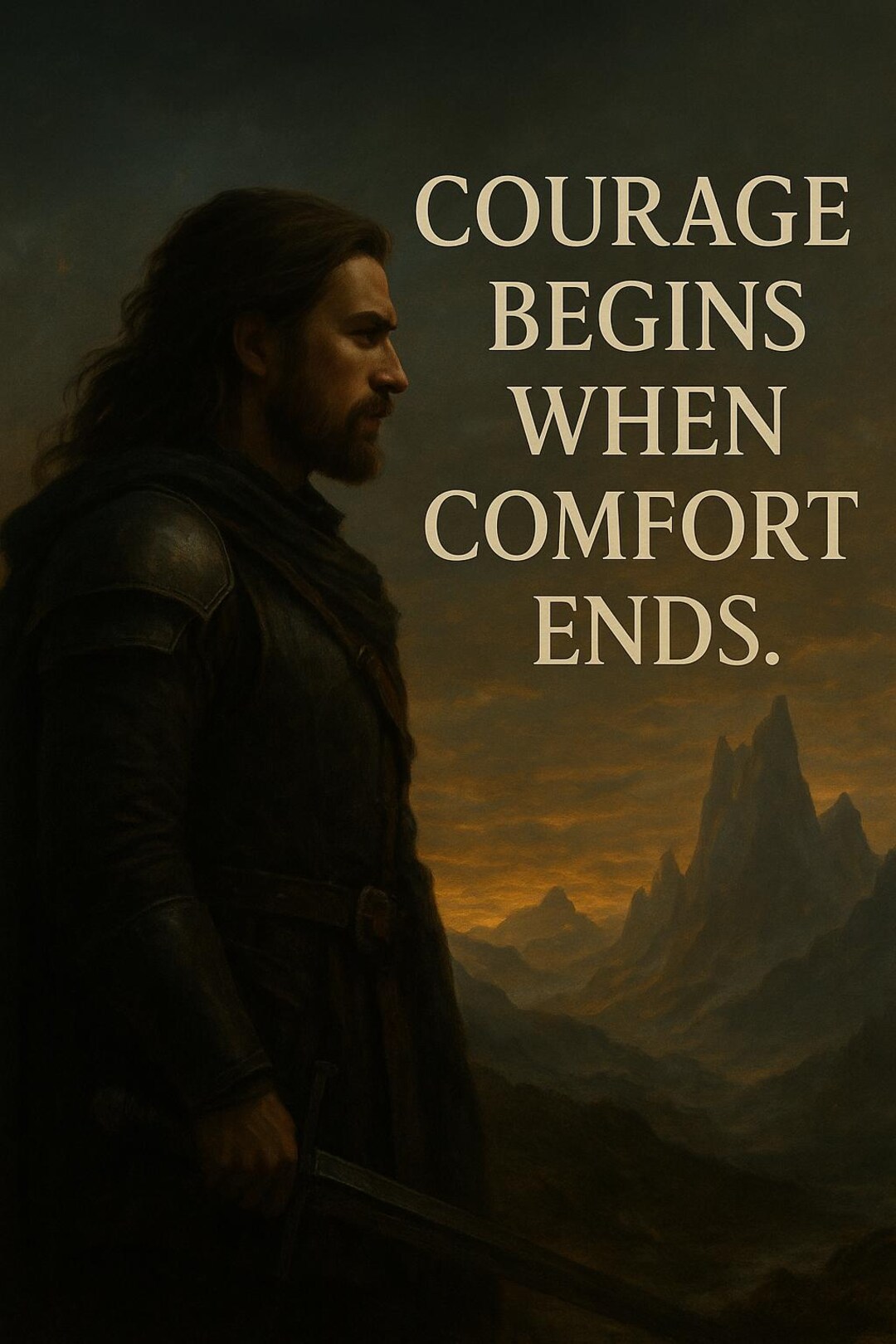 Courage Quote Poster | Printable Wall Art | Fantasy Digital Download A4 ...