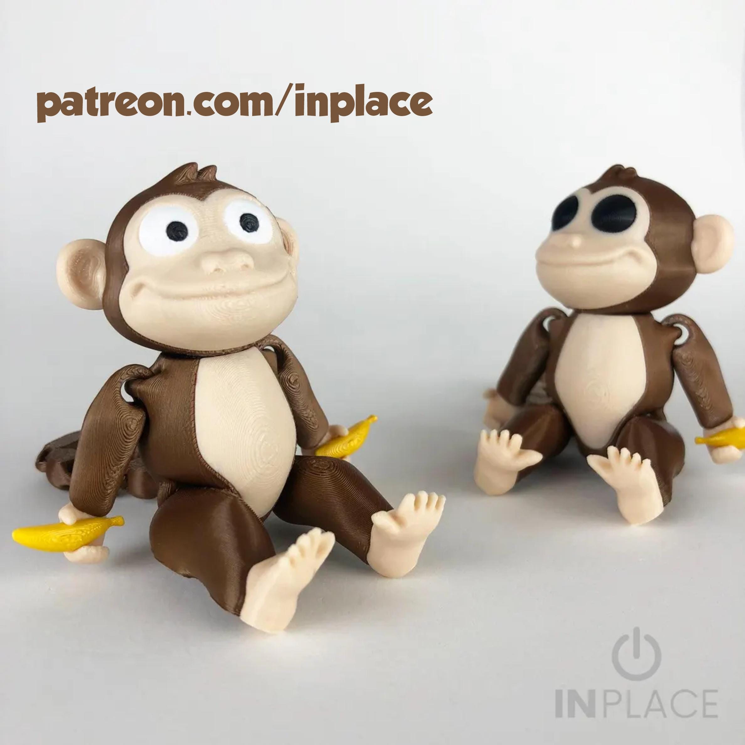 Cute Monkey Articulated / 3D Print Instant Download/3d Printed Toy/3d ...
