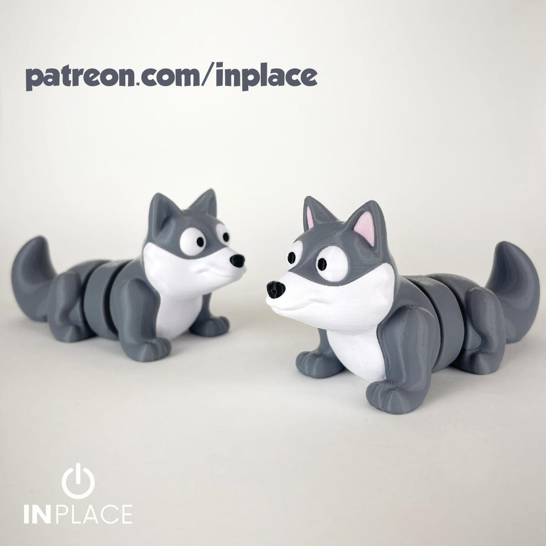 Cute Wolf Articulated / 3D Print Instant Download/3d Printed Toy/3d ...