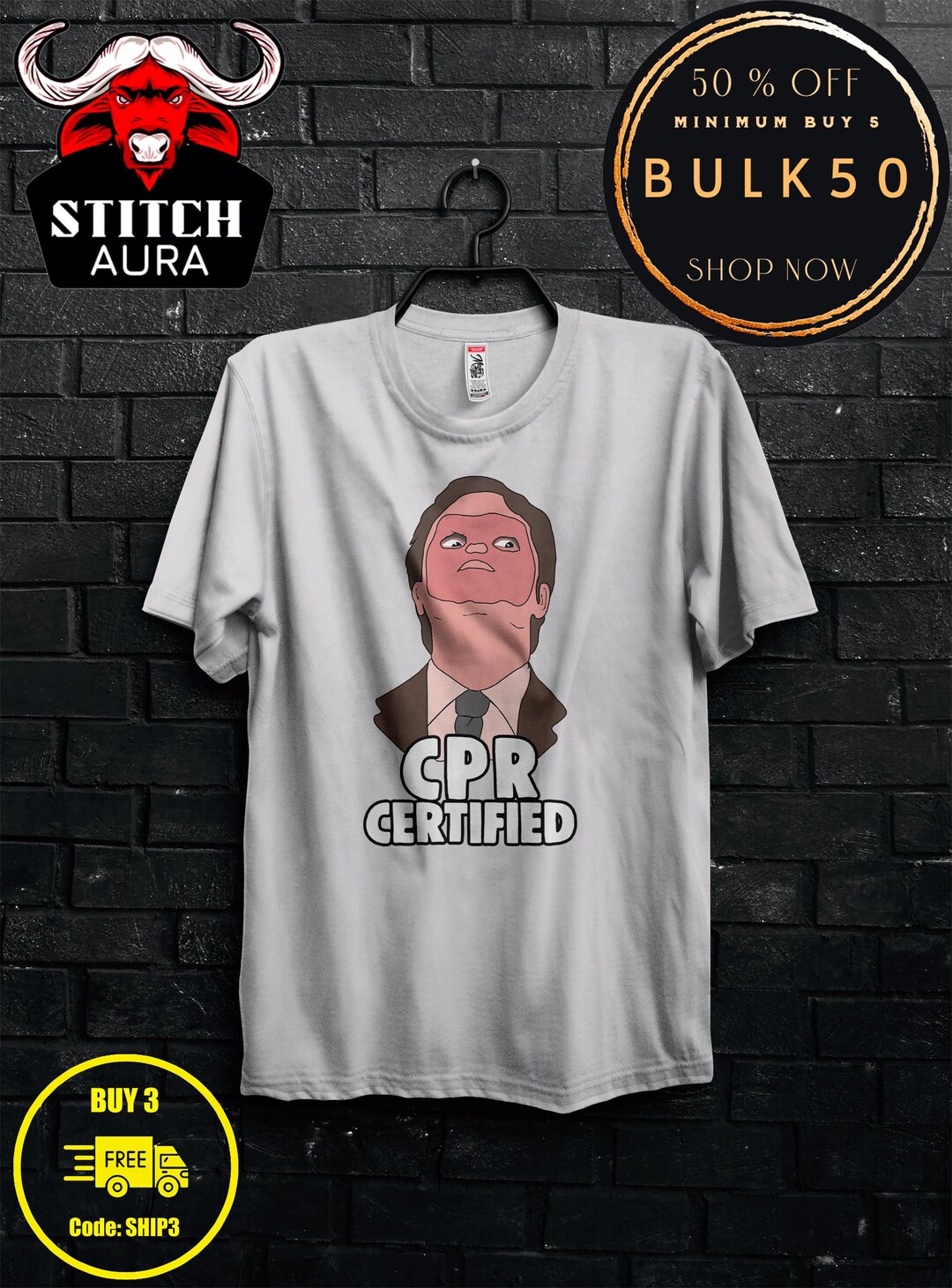 Dwight Schrute the Office Shirt for Doctors,cpr Certified Funny T-shirt ...