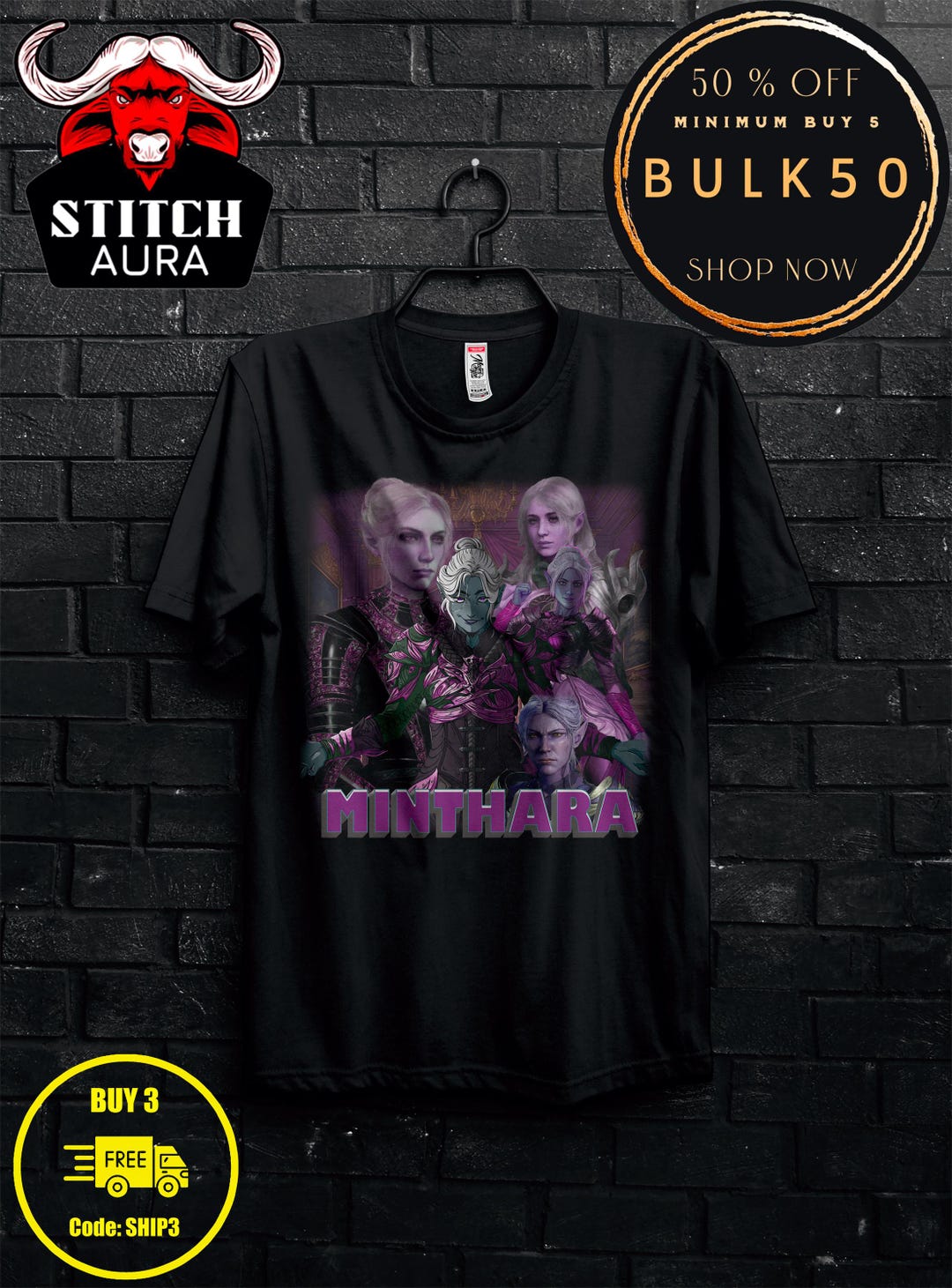 Minthara BG3 Cosplay Baldur's Gate 3 Fan Tshirt for Gamer,laezel ...