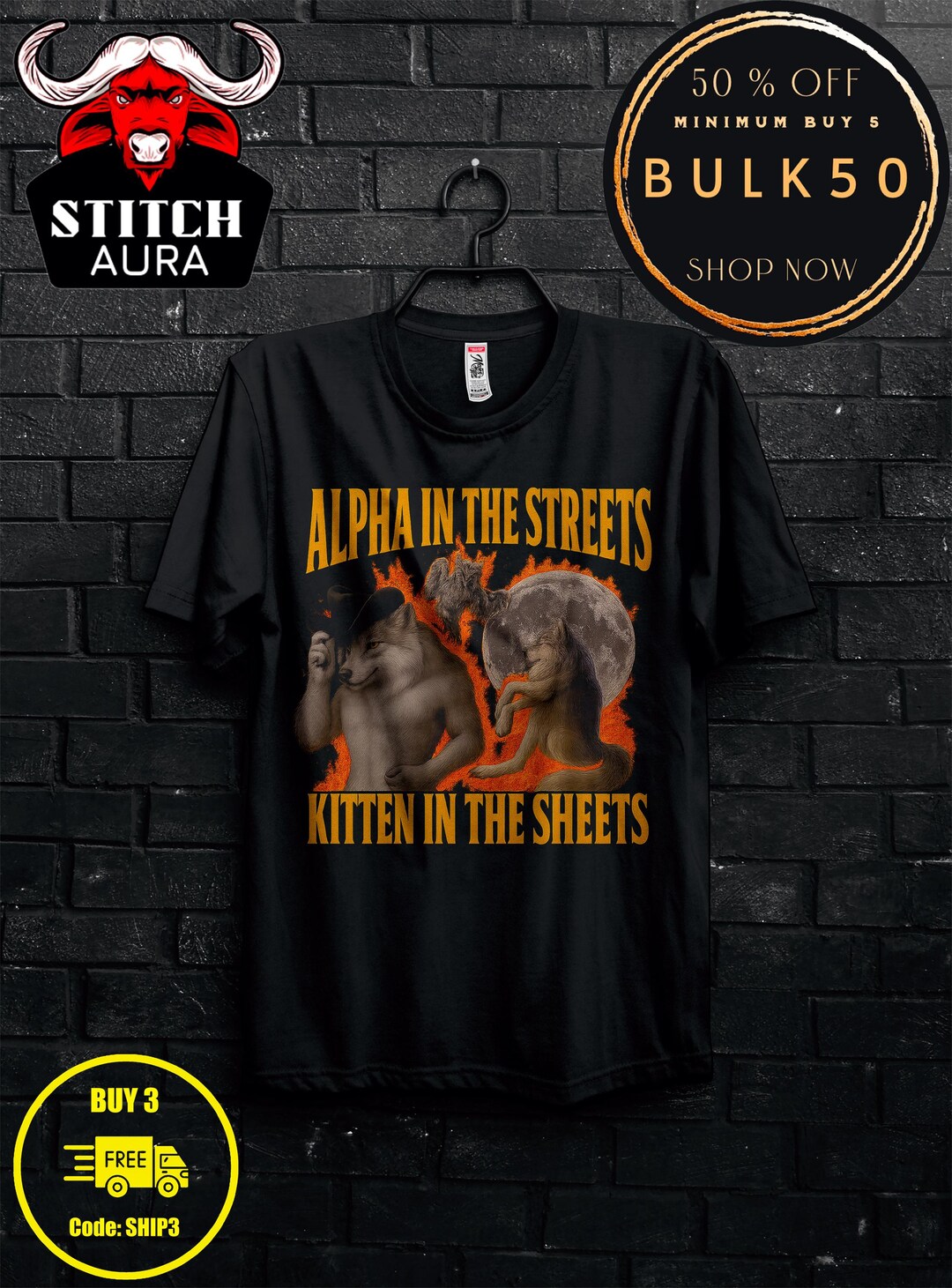 Alpha in the Streets Kitten in the Sheets Gift Tshirt for Boyfriend ...
