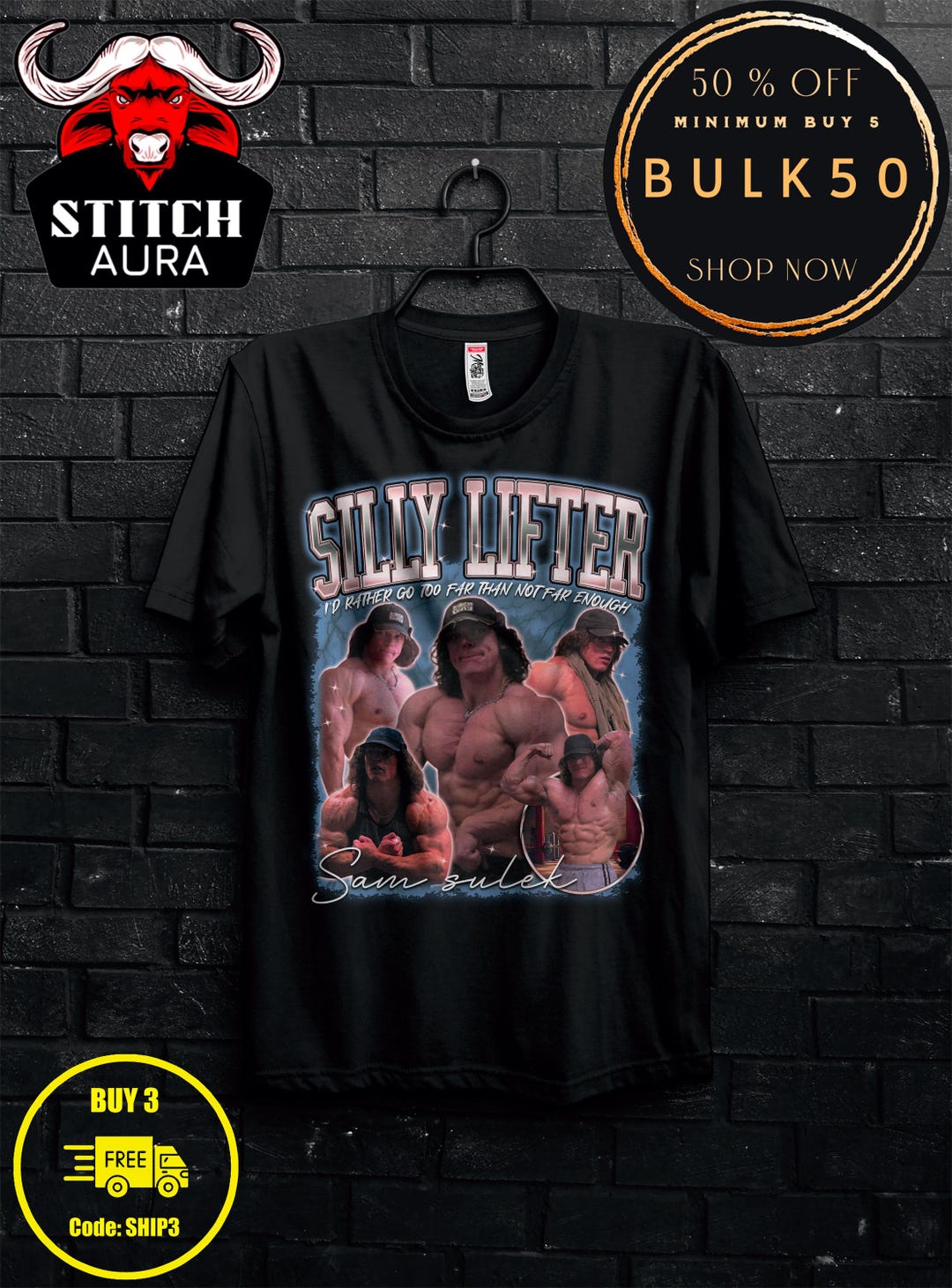 Sam Sulek Silly Lifter Pump Cover Gift for Bodybuilder,gym Rats Tee for ...