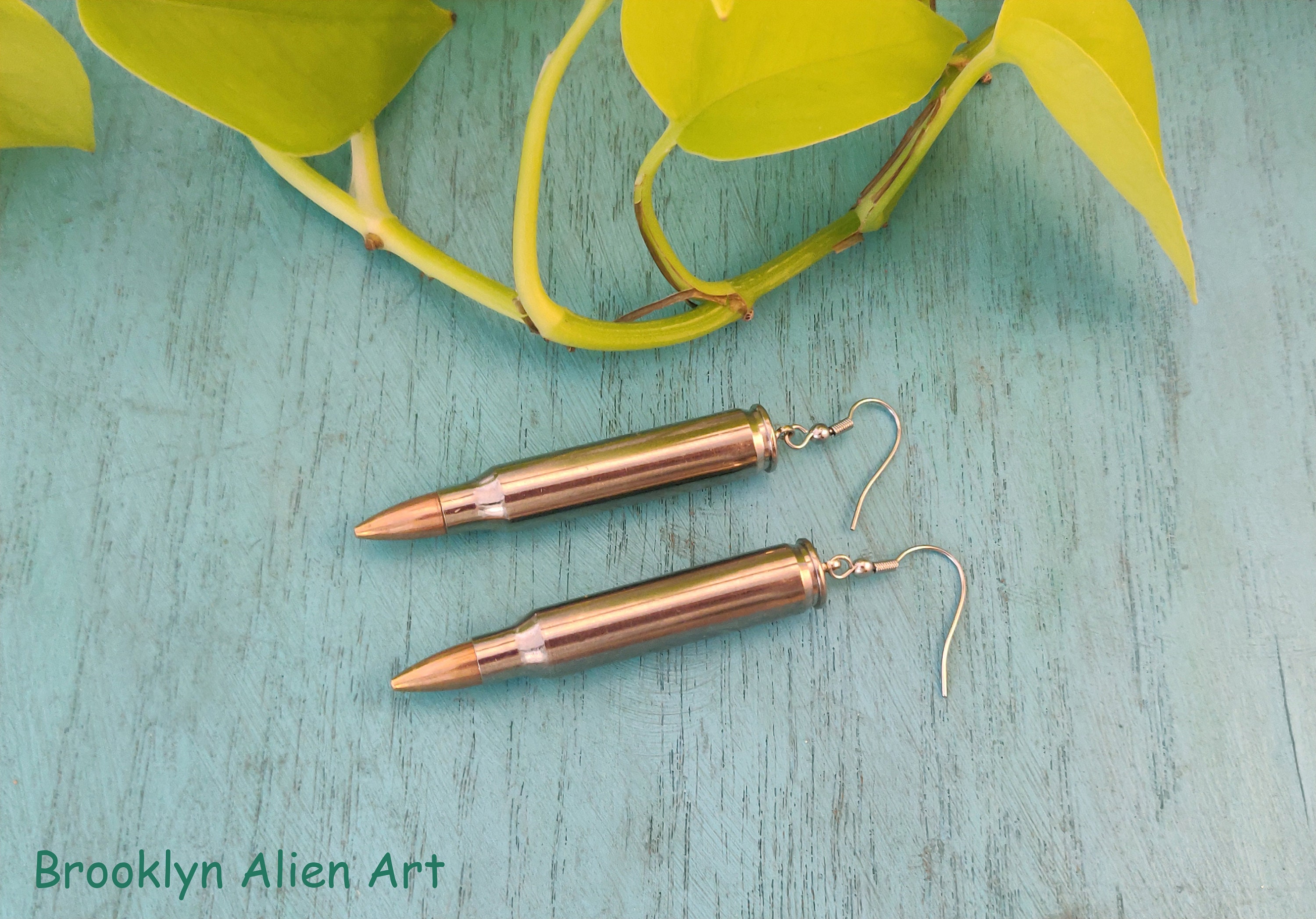 Bullet Shell Earrings Silver 223 Bullets Bullet Jewelry - Etsy